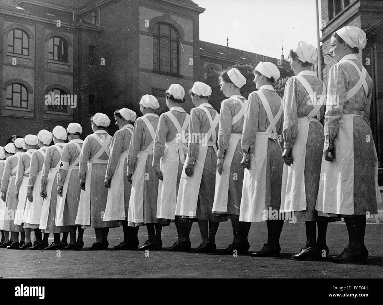 A photograph of female students during World War II, showing their role ...