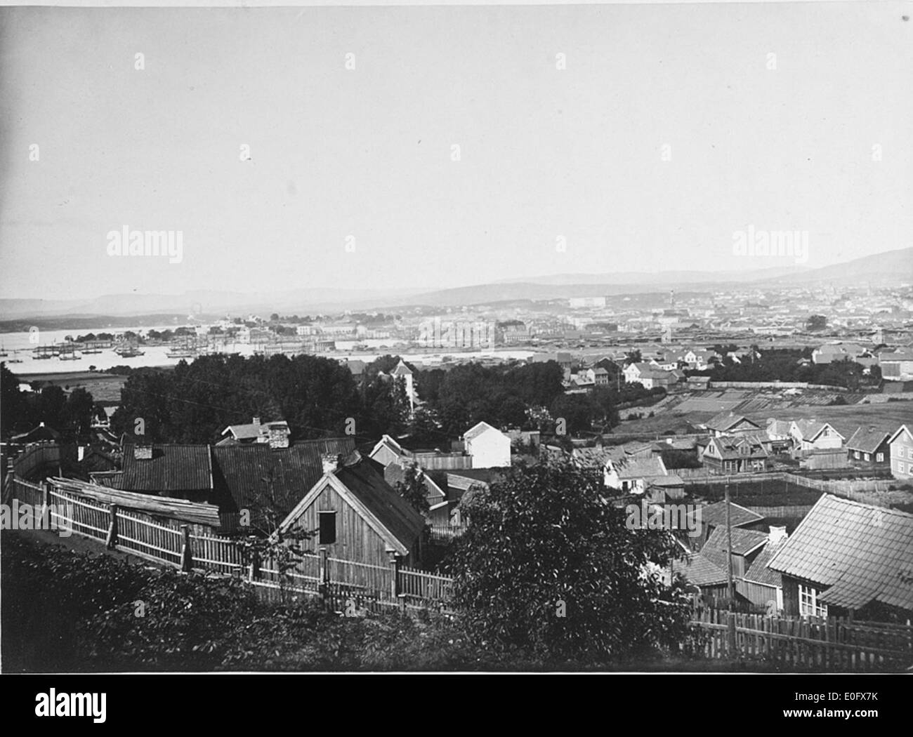 A historical photo from 1861 showing buildings in Kristiania (now Oslo ...