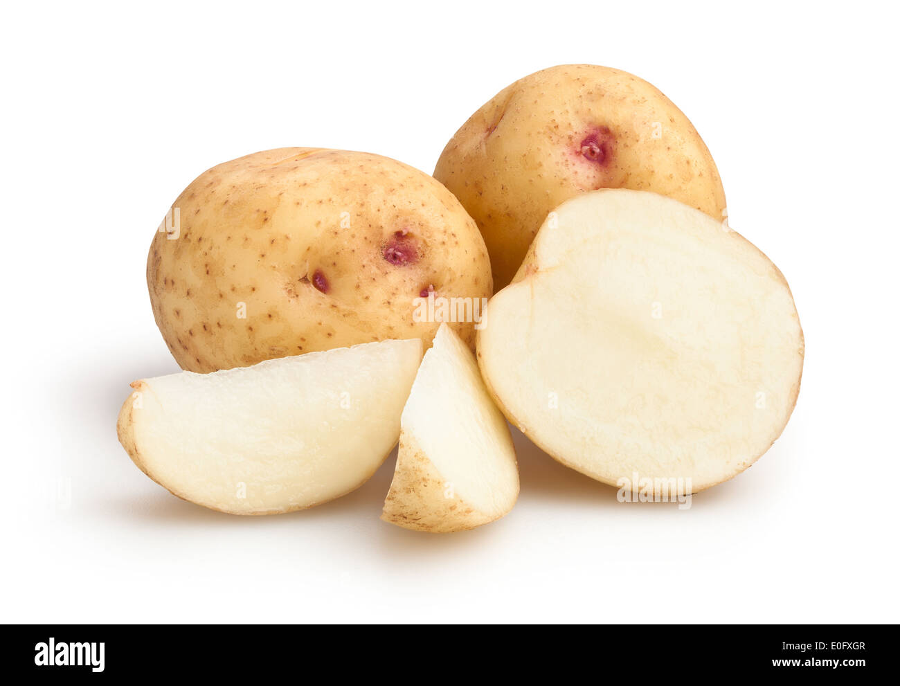 new potatoes isolated Stock Photo - Alamy