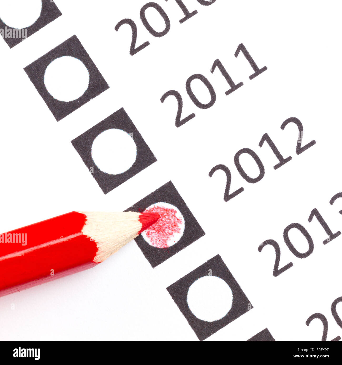 Red and white vote here sign hi-res stock photography and images - Alamy