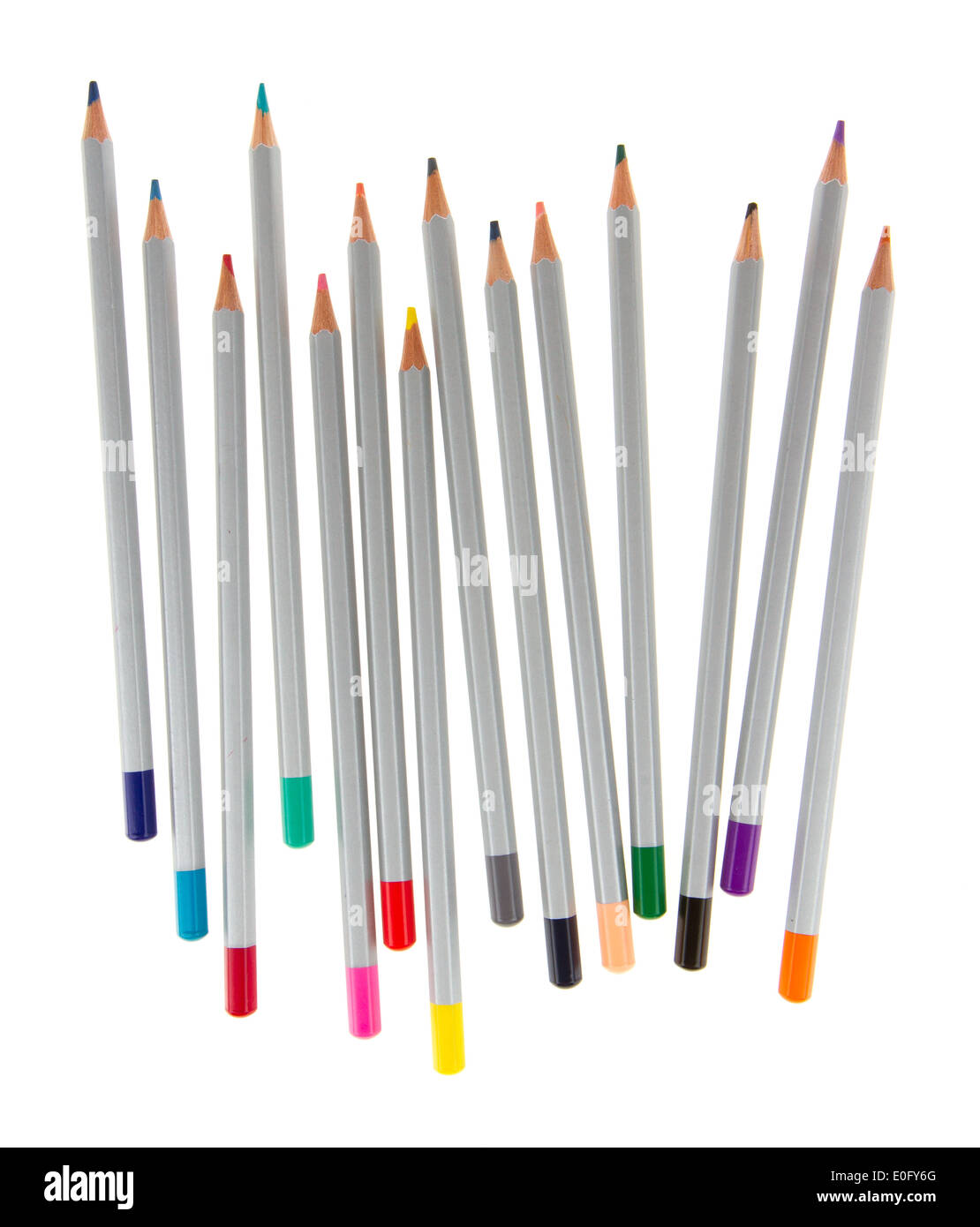Group of different colored pencils Cut Out Stock Images & Pictures - Alamy