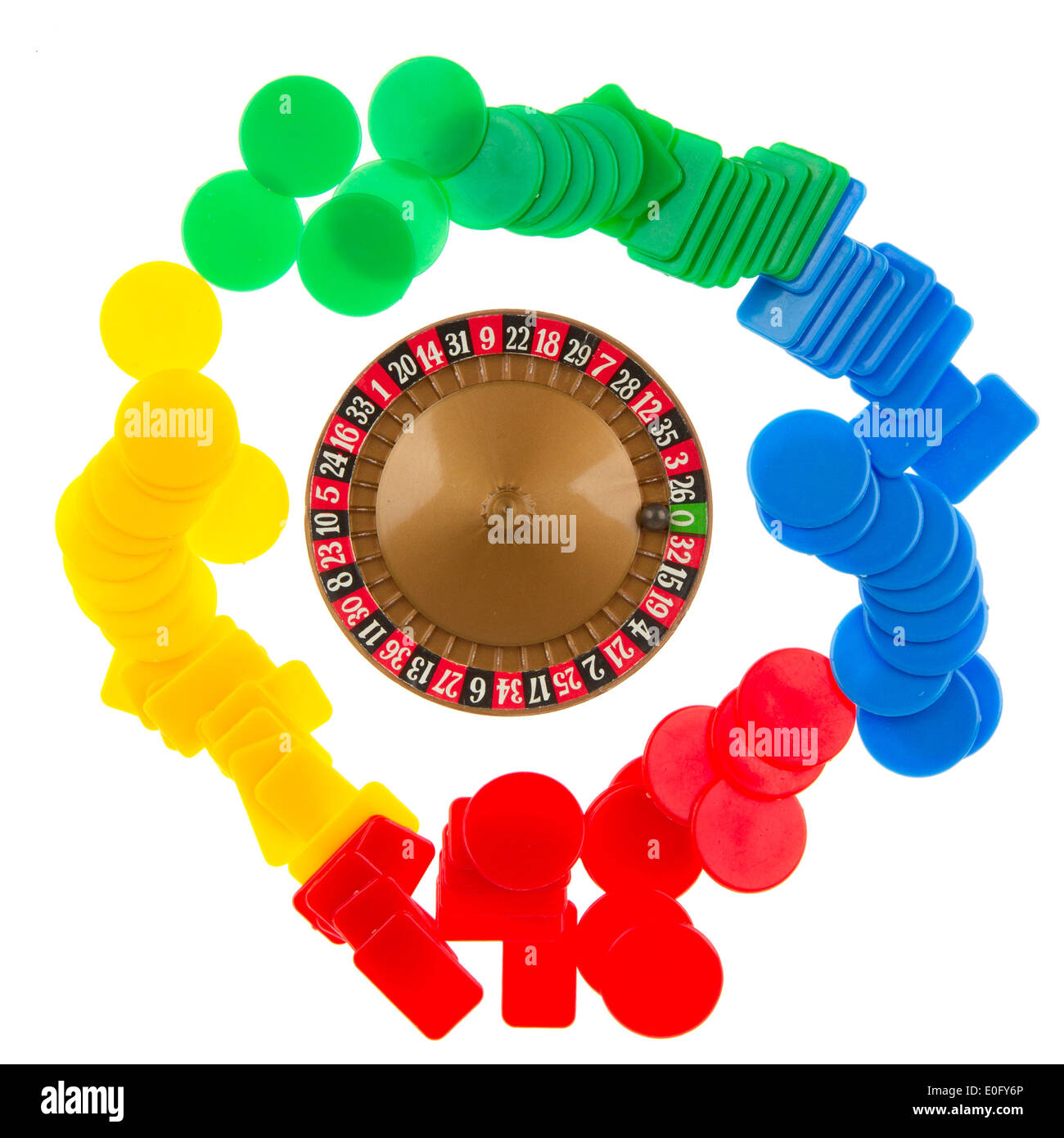 Used very old game, roulette wheel, chips and ball Stock Photo - Alamy