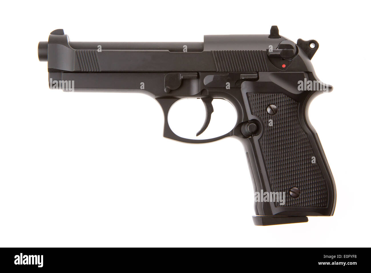 Semi-automatic gun isolated on white background Stock Photo - Alamy