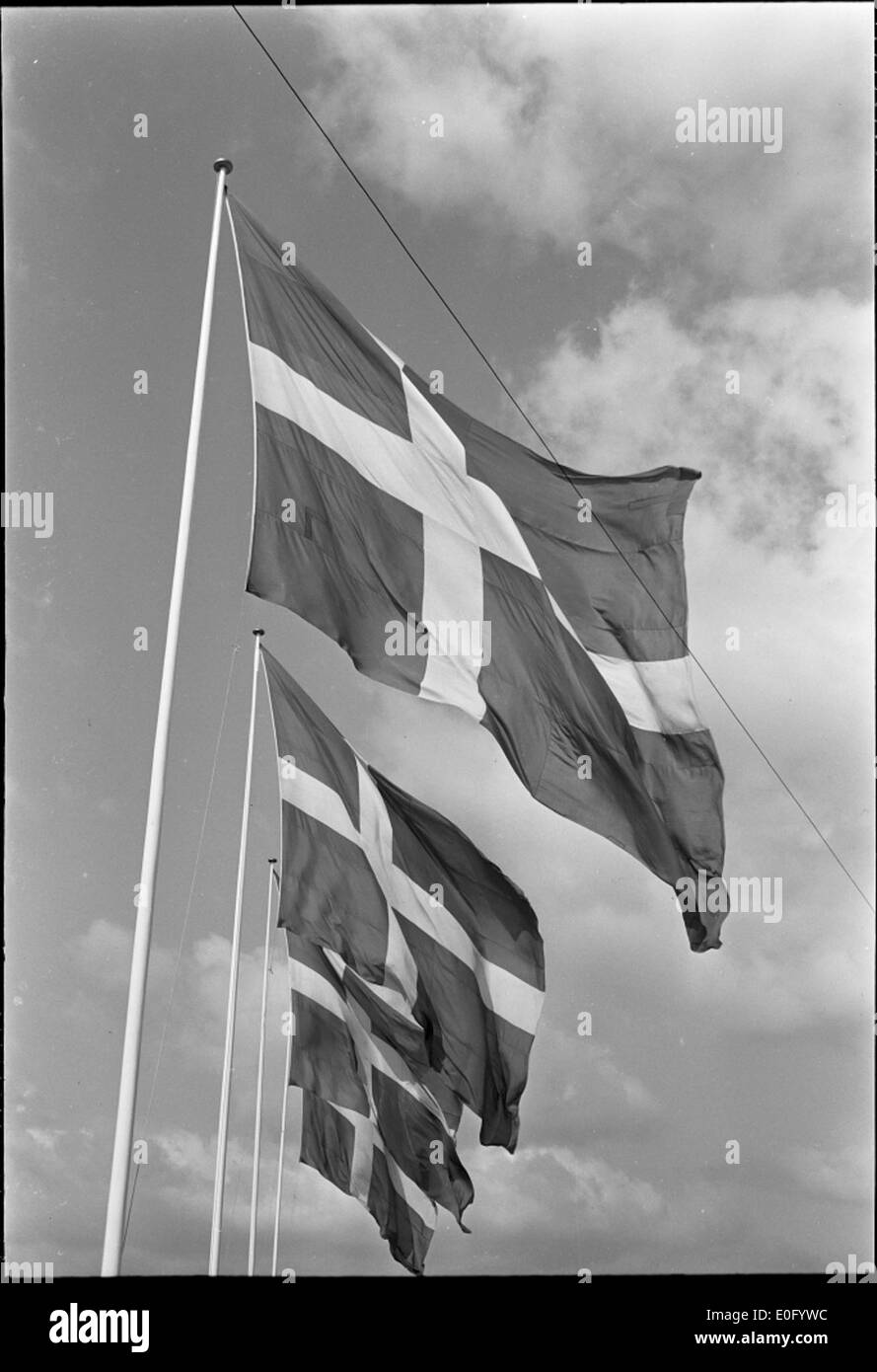 Danish flag dannebrog dannebrog Black and White Stock Photos & Images ...