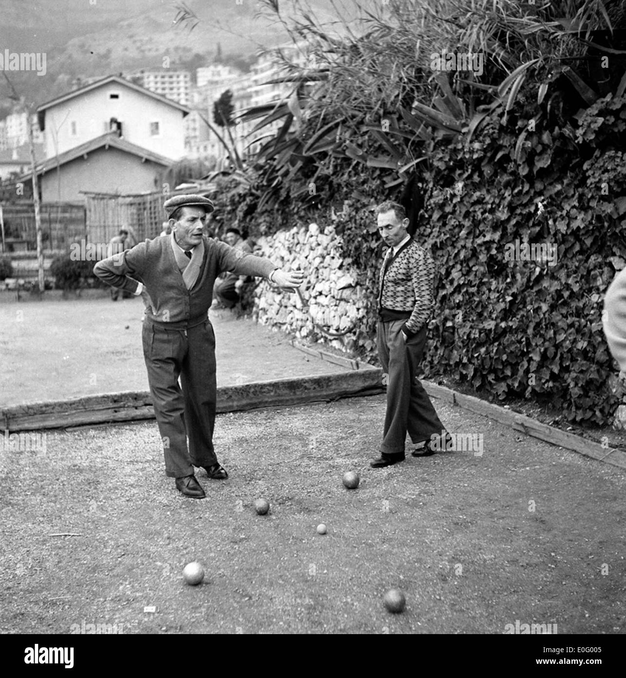 A game of Boule, a traditional French sport, being played in Monaco ...