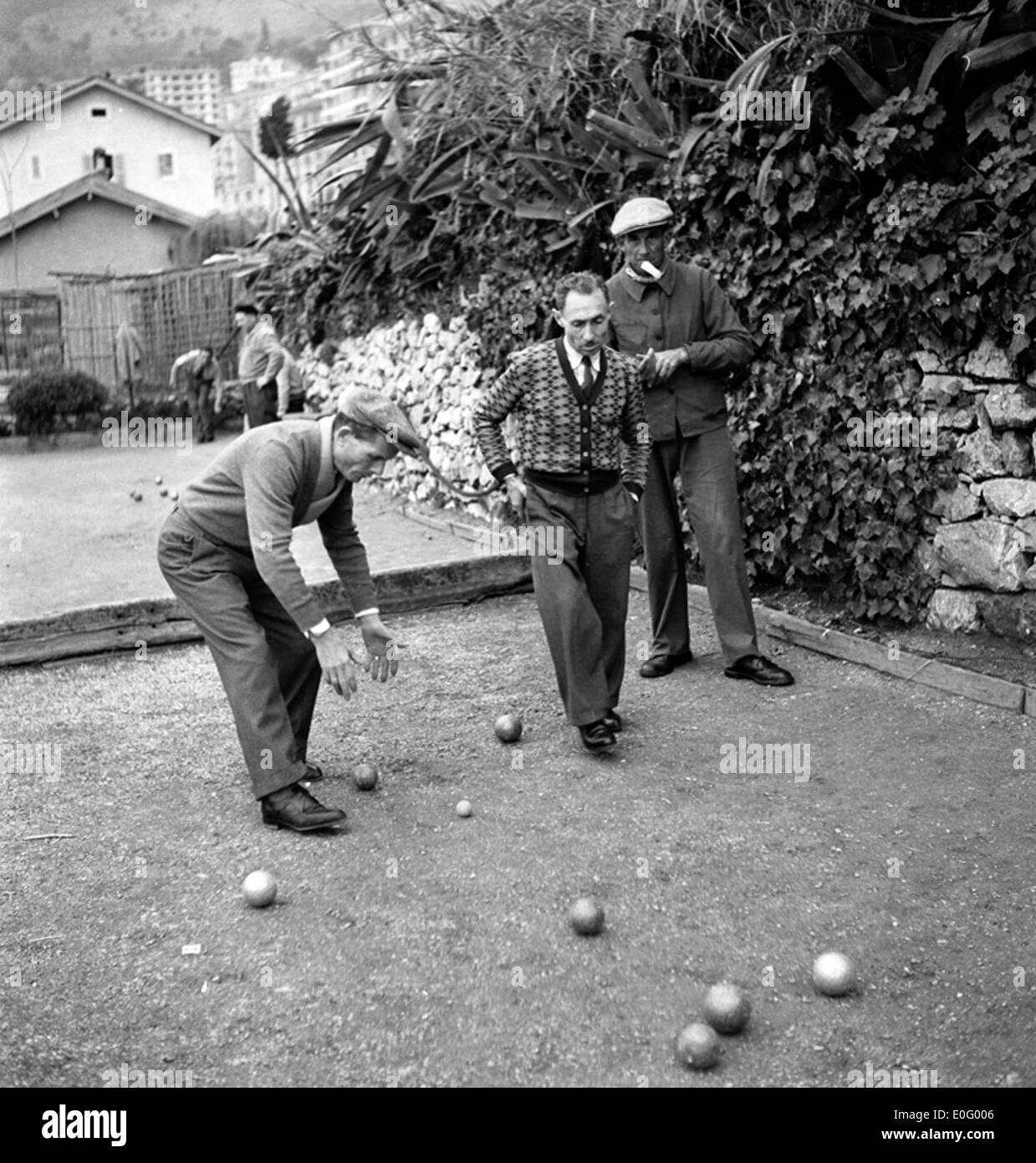 Boule, a traditional French game, is played on a scenic landscape in ...