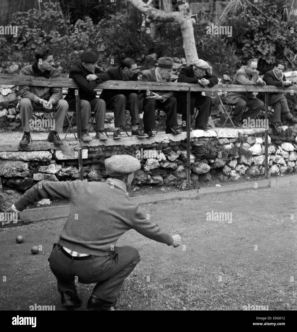 A scene in Monaco depicting a game of Boule, a popular French game ...
