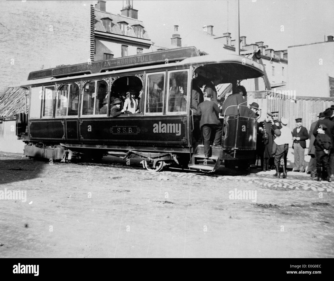Steam tram Black and White Stock Photos & Images - Alamy