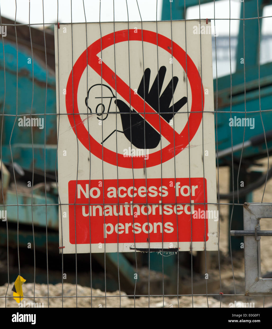 Warning sign - No Access for unauthorised persons Stock Photo - Alamy