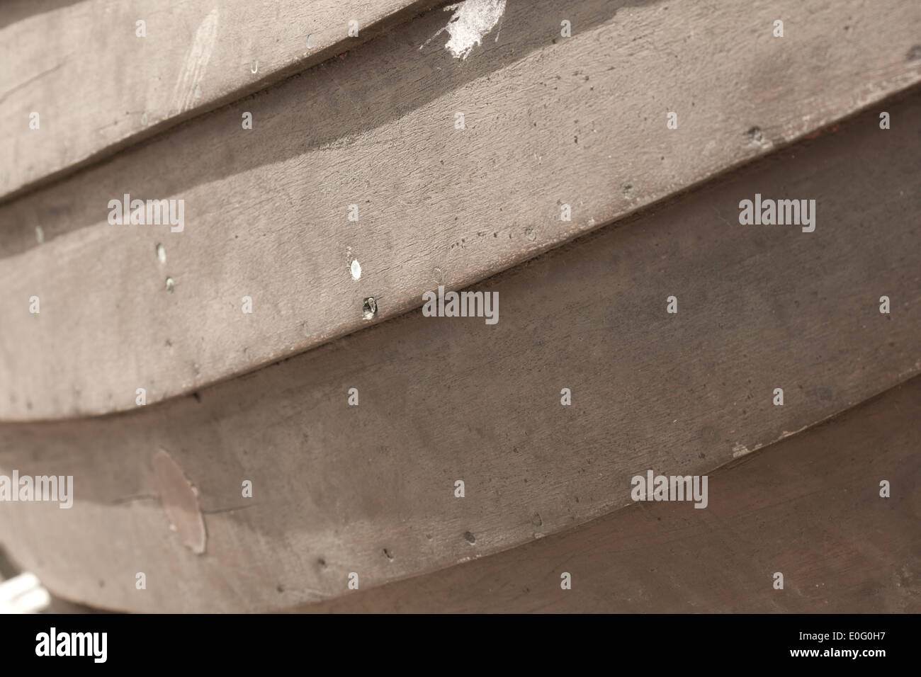 Overlapping and nailed planks on a boat hull Stock Photo - Alamy