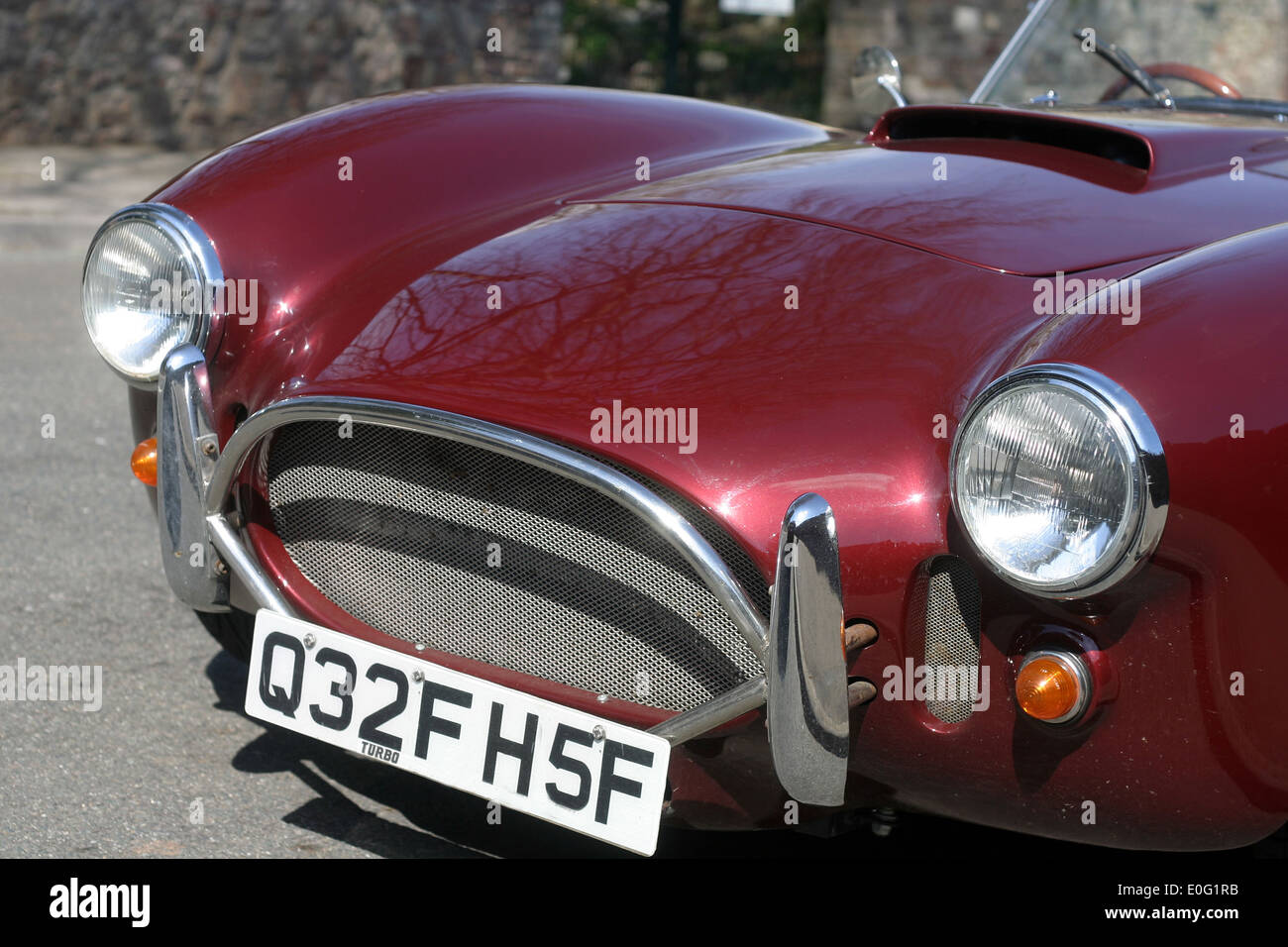 Red replica AC Cobra on a bright sunny day, in Long Ashton, North ...