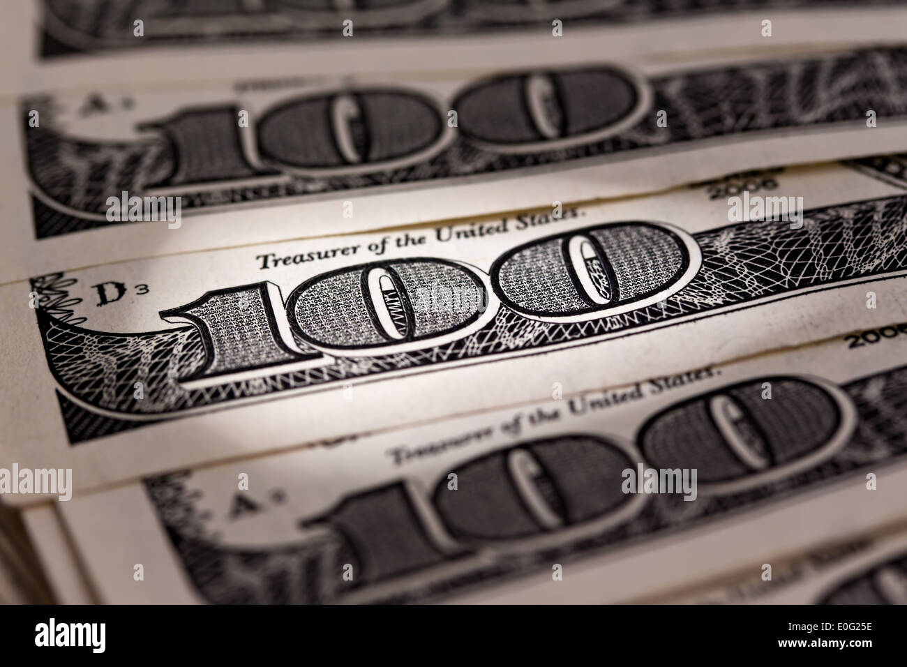 Detail of American dollar of bank notes, Detail von amerikanischen ...
