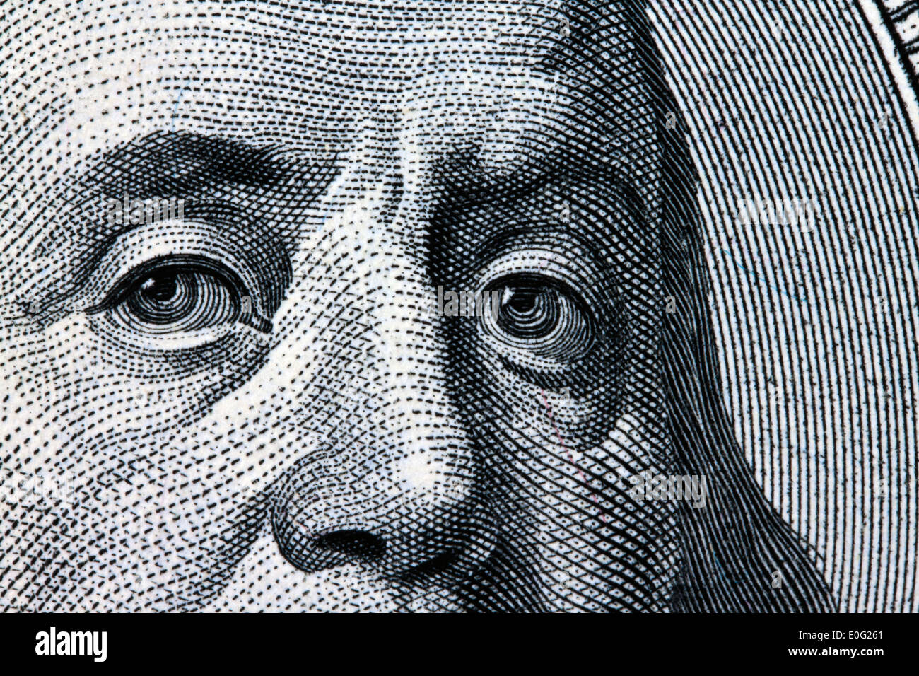 Detail of American dollar of bank notes. Franklin, Detail von ...