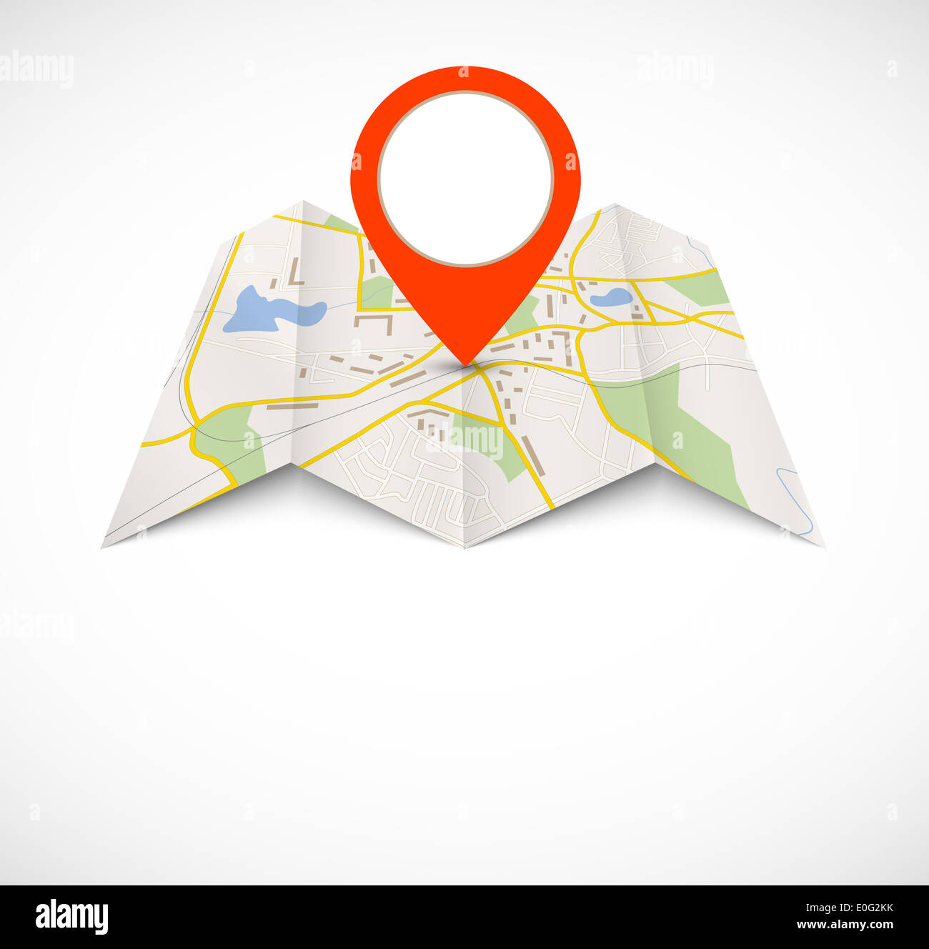 Navigation map with red pin Stock Photo - Alamy