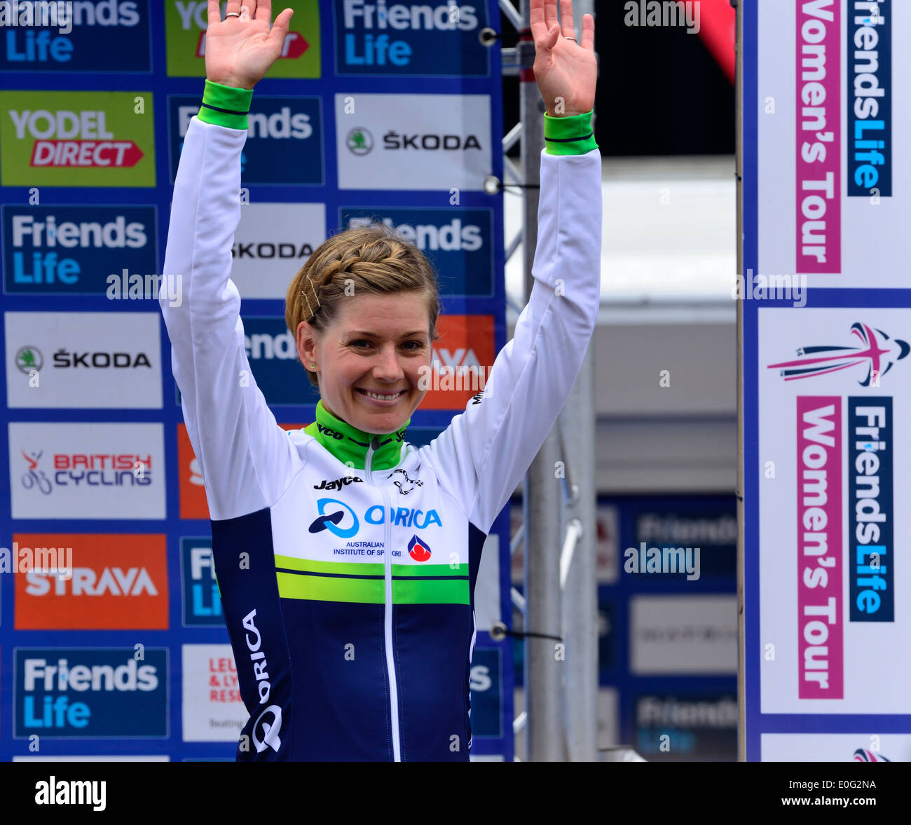 Emma Johansson celebrates winning 2nd place overall in the Friends Life ...