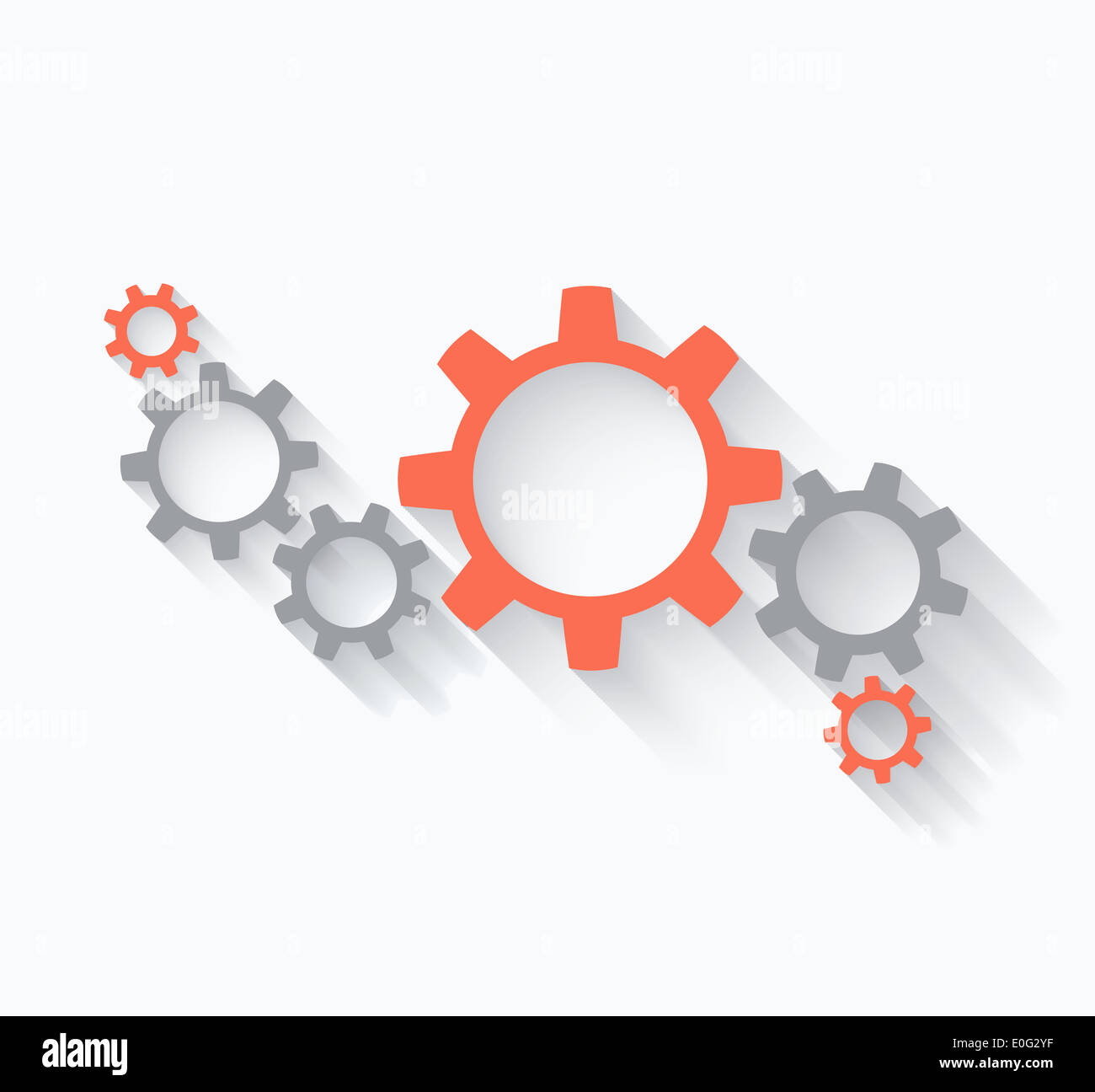 Drawing gear wheel engine teamwork Cut Out Stock Images & Pictures - Alamy
