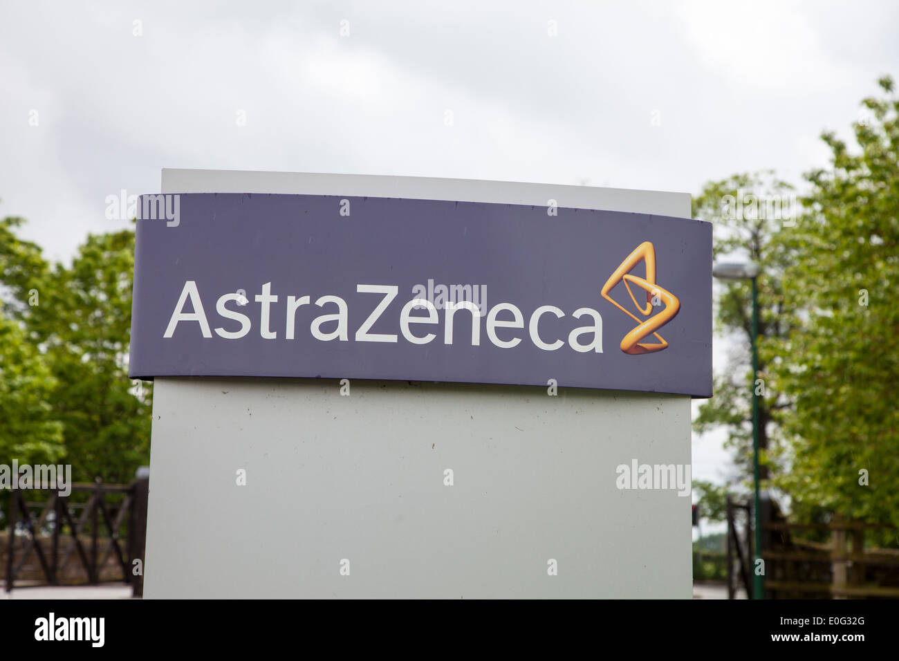 A sign outside the Alderley Park site of the pharmaceutical company ...