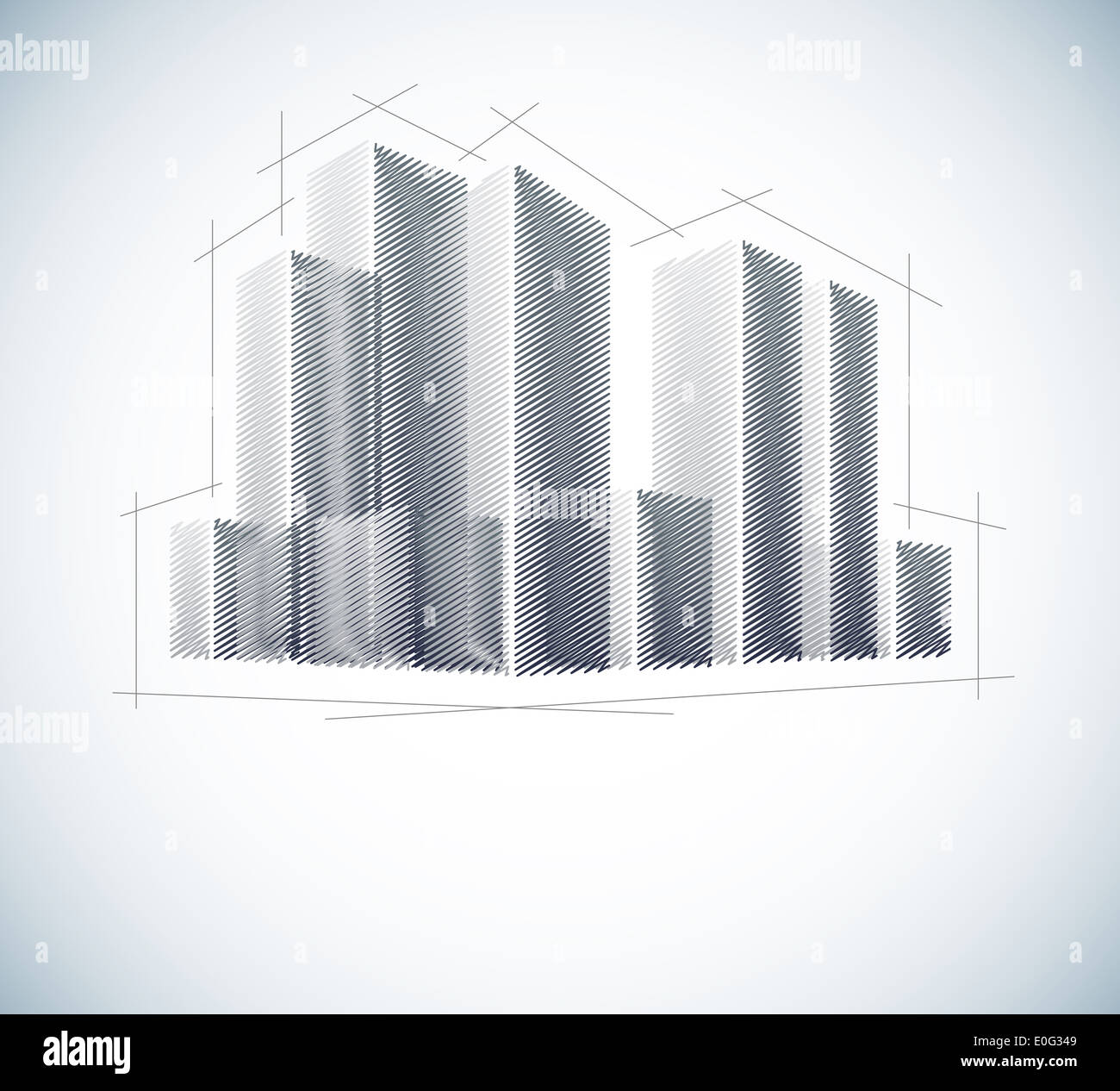 City landscape with modern buildings pencil sketch hi-res stock ...