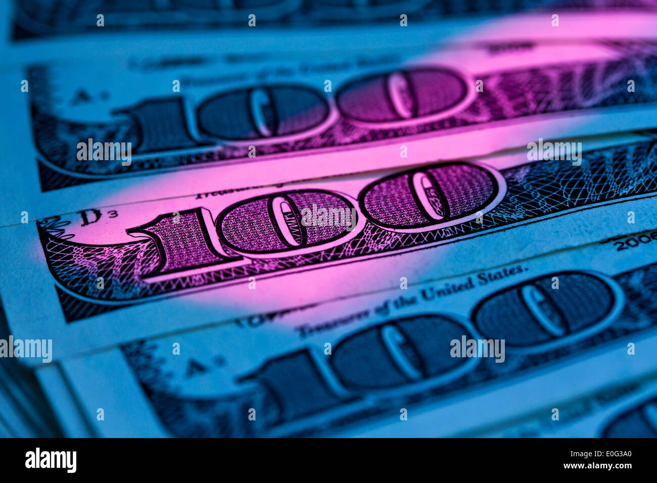 Detail of American dollar of bank notes, Detail von amerikanischen ...