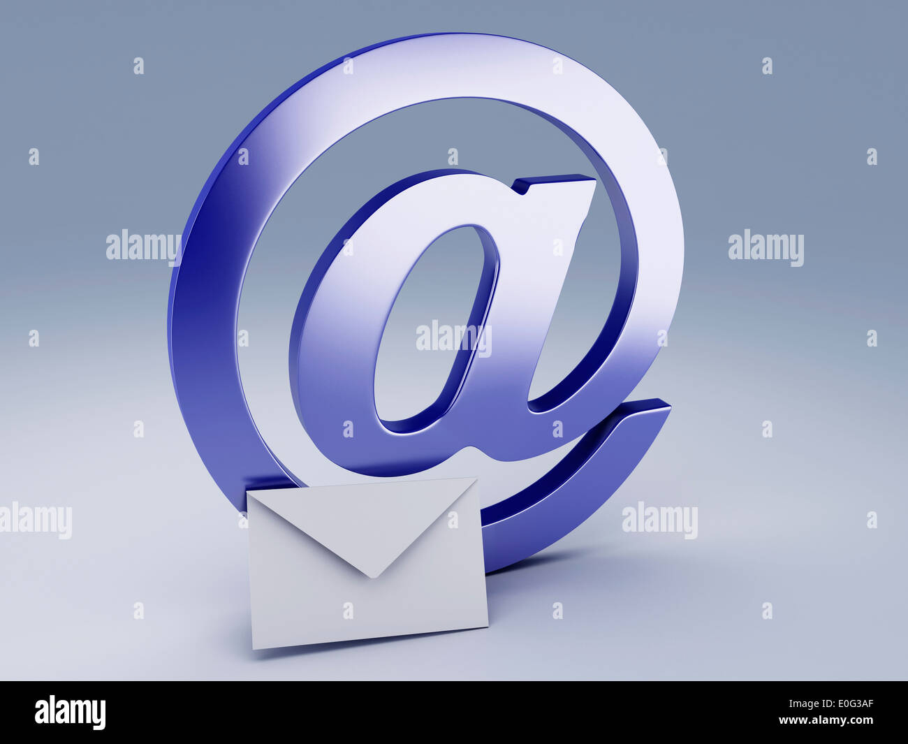 image of at and e mail sign. E-Mail concept. 3d illustration Stock ...