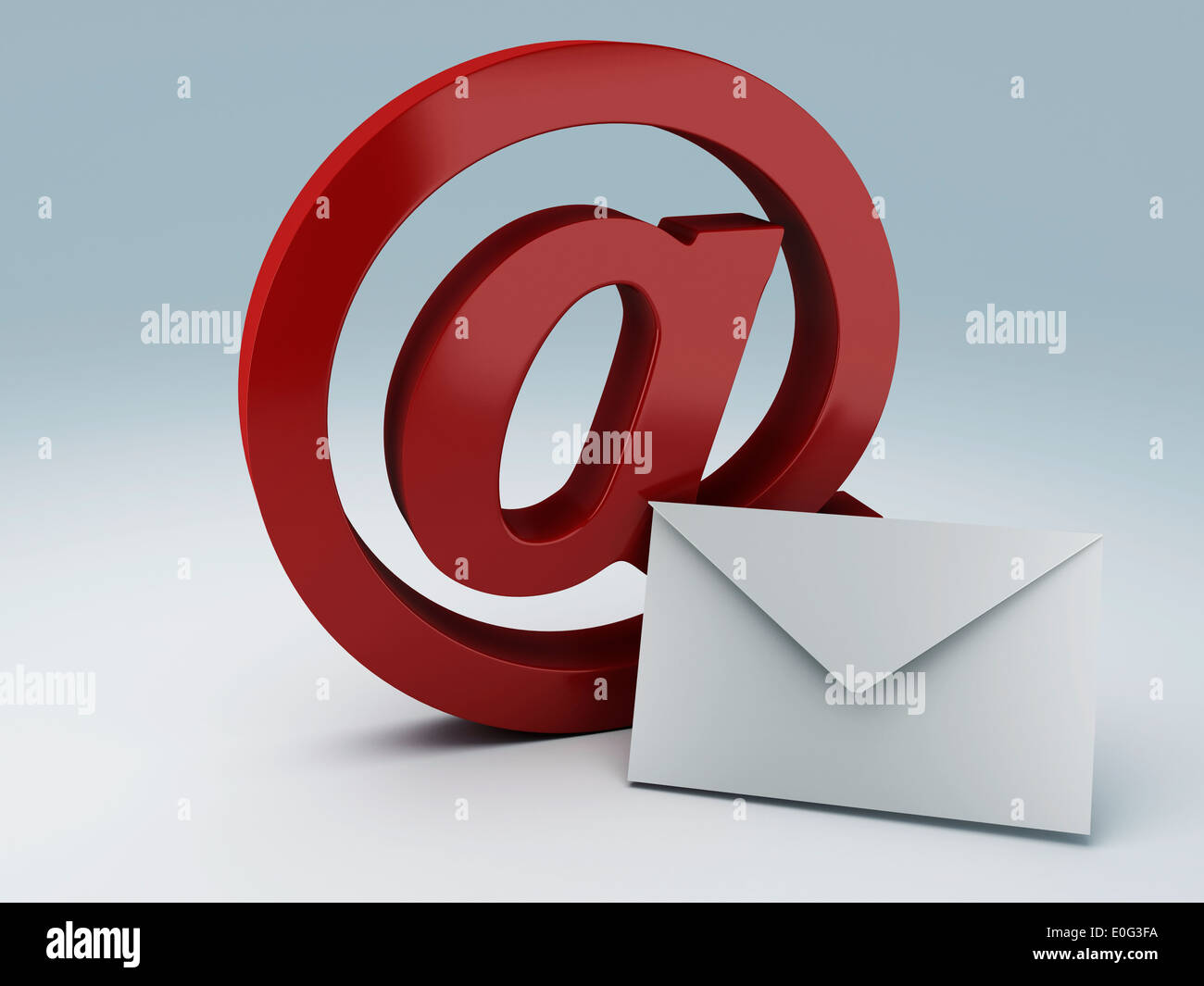 image of at and e mail sign. E-Mail concept. 3d illustration Stock ...