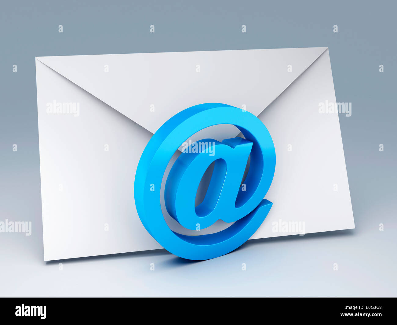 image of at and e mail sign. E-Mail concept. 3d illustration Stock ...