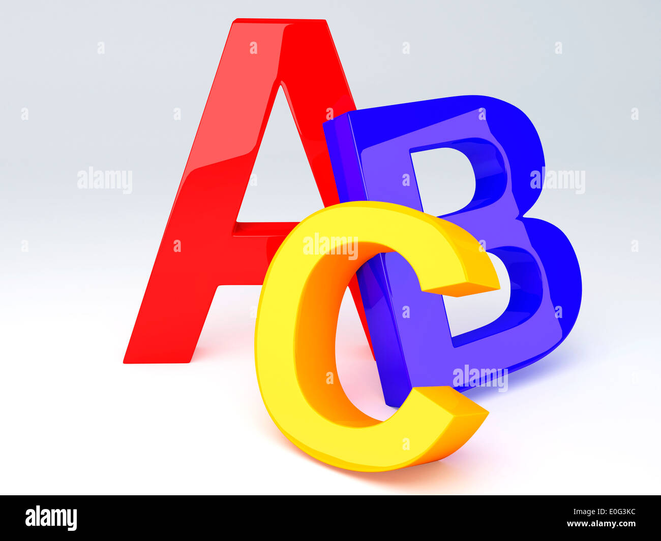 Colorful symbols heap of alphabet. Education concept. 3d illustration ...