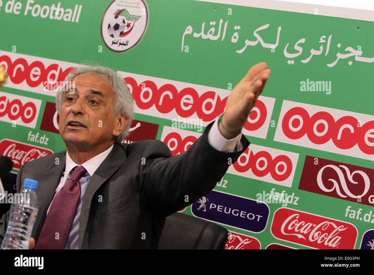 Algiers. 12th May, 2014. Algerian football team coach Vahid Halilhodzic ...