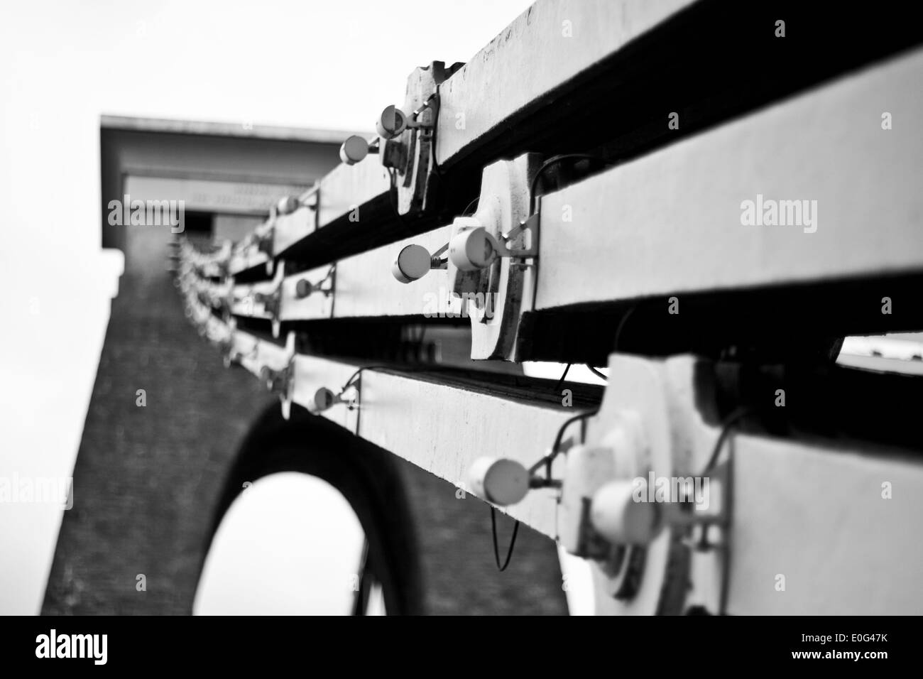 A close up view of the support system of the Clifton Suspension Bridge ...