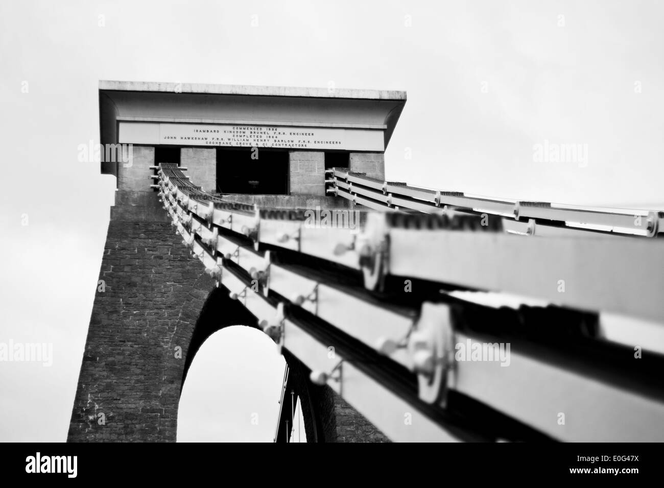A close up view of the support system of the Clifton Suspension Bridge ...