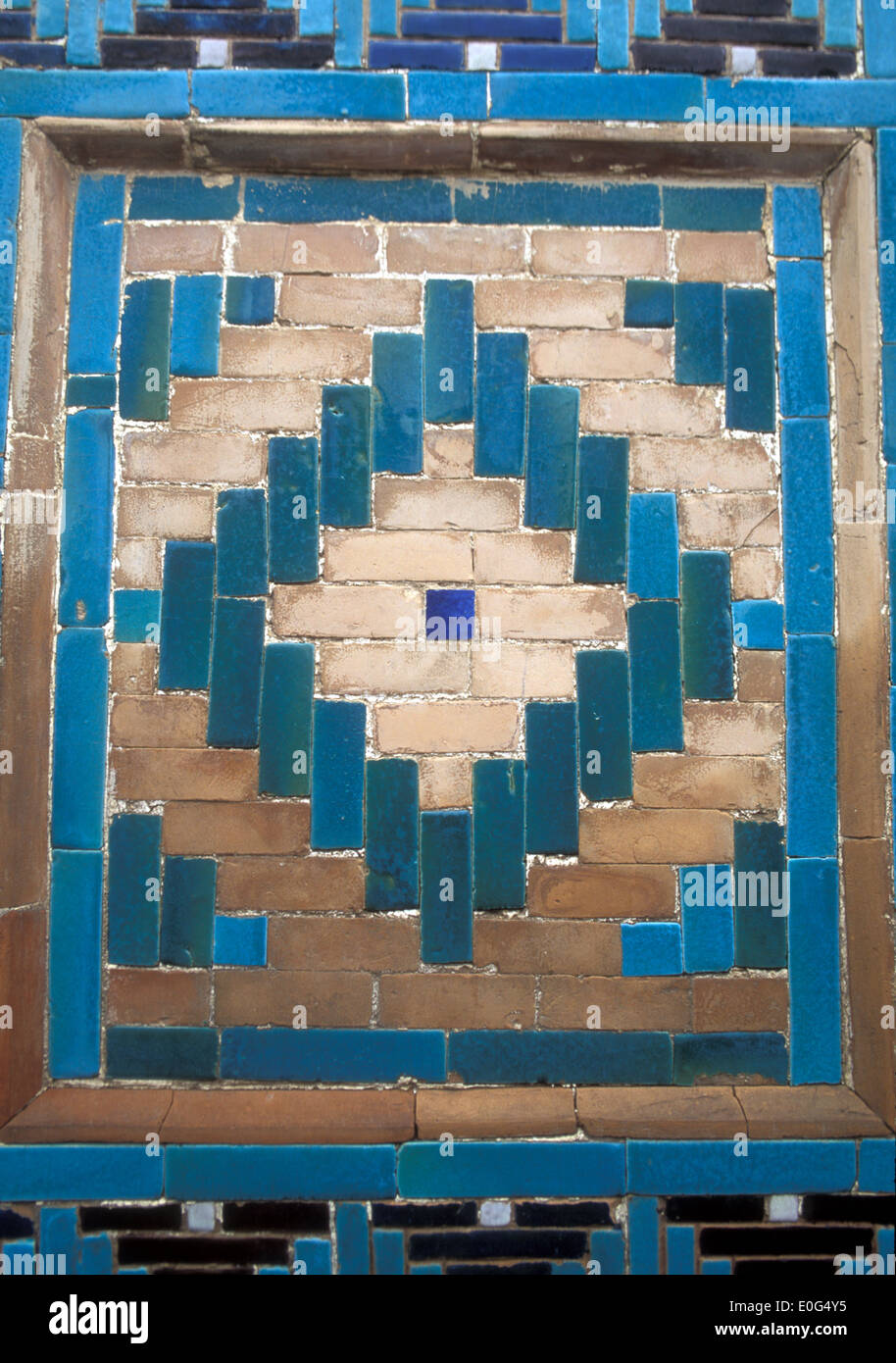 Tile mosaic Shah-i-Zinda mausoleum, Samarkand, Uzbekistan Stock Photo ...