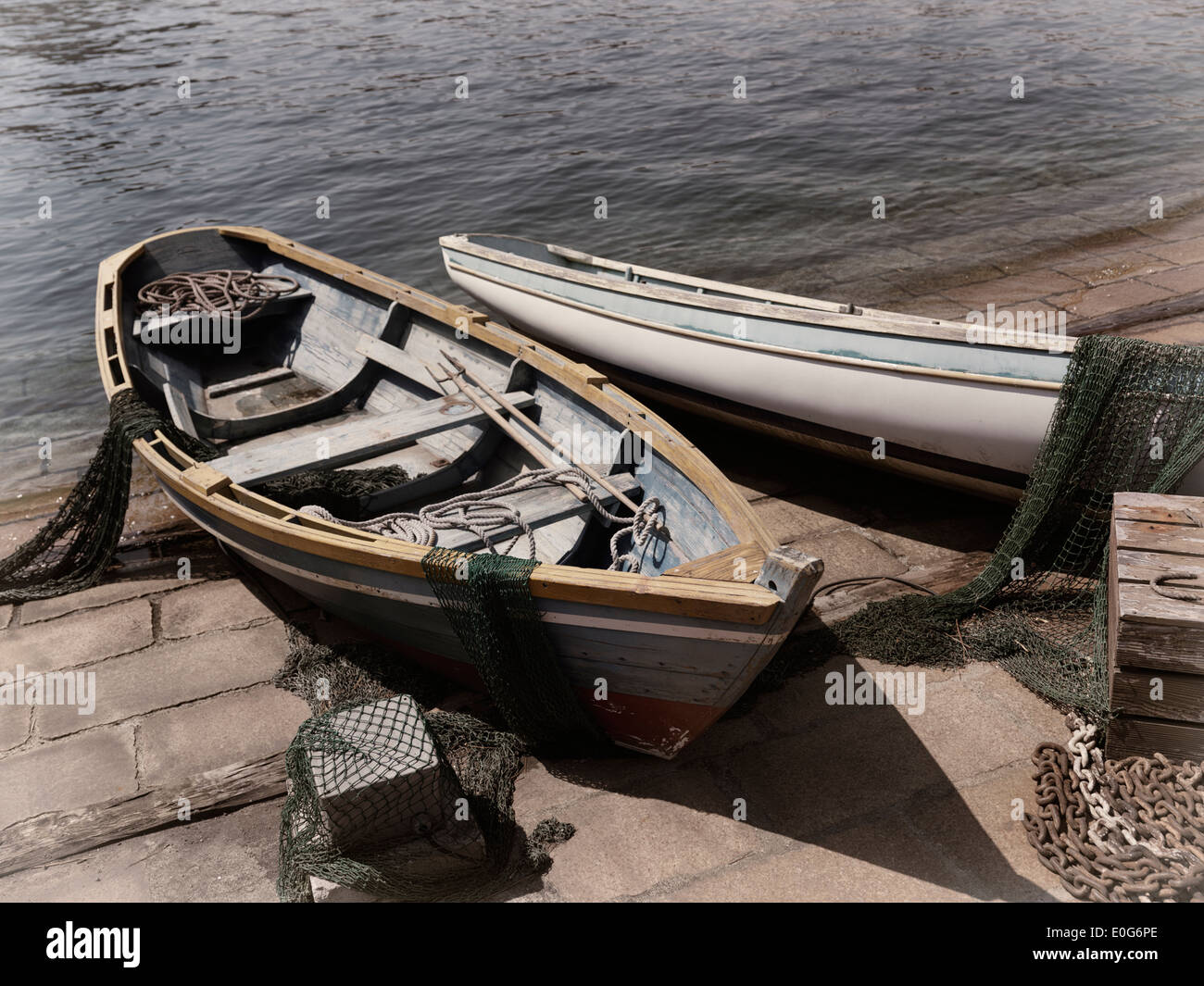 Old wooden rowing boats on hi-res stock photography and images - Alamy