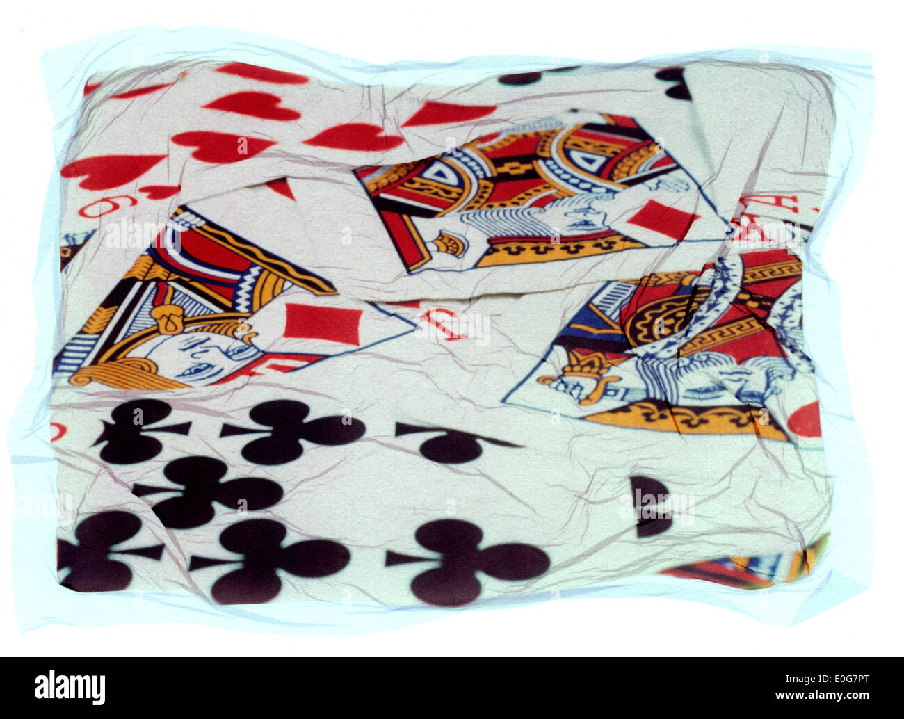 Assorted playing cards (Polaroid Emulsion Transfer Stock Photo - Alamy