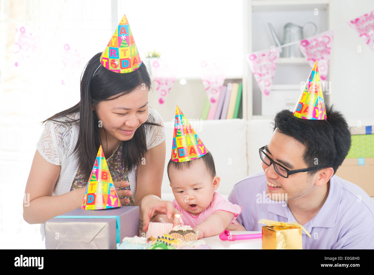 asian baby with family celebrating baby full moon party Stock Photo - Alamy