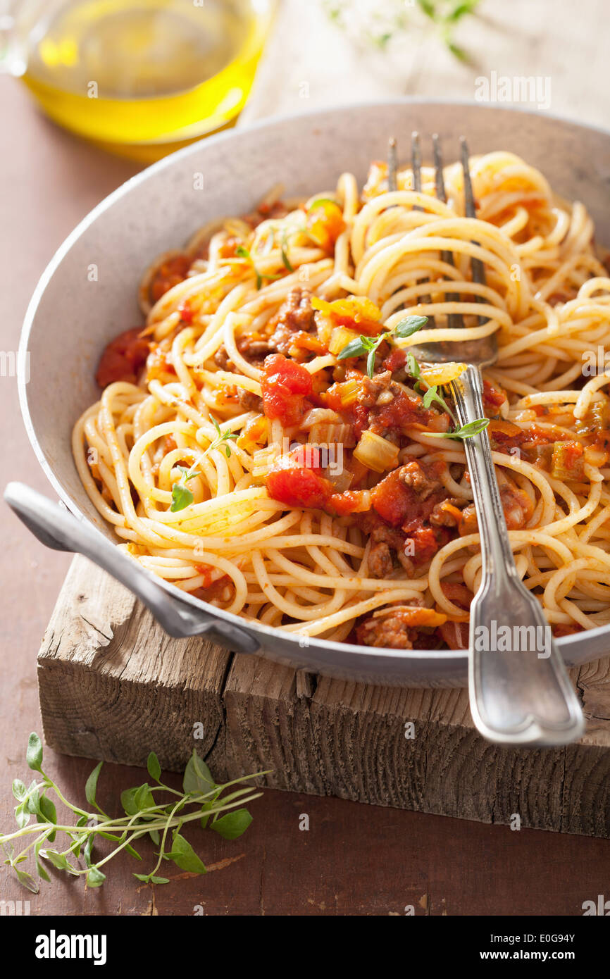 cooking italian pasta spaghetti bolognese Stock Photo - Alamy
