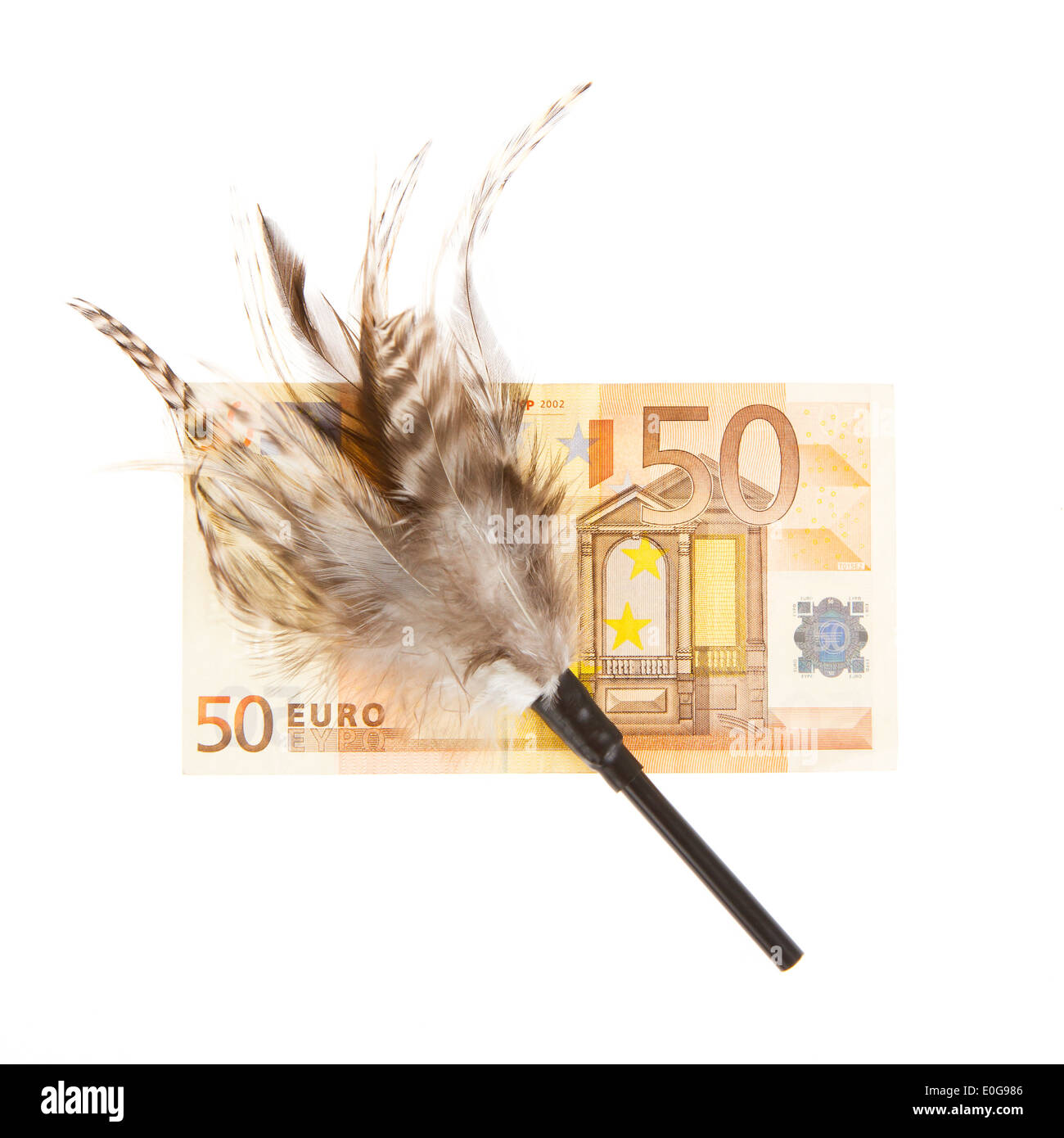 Feathers for teasing with money, isolated on white, prostitution Stock ...
