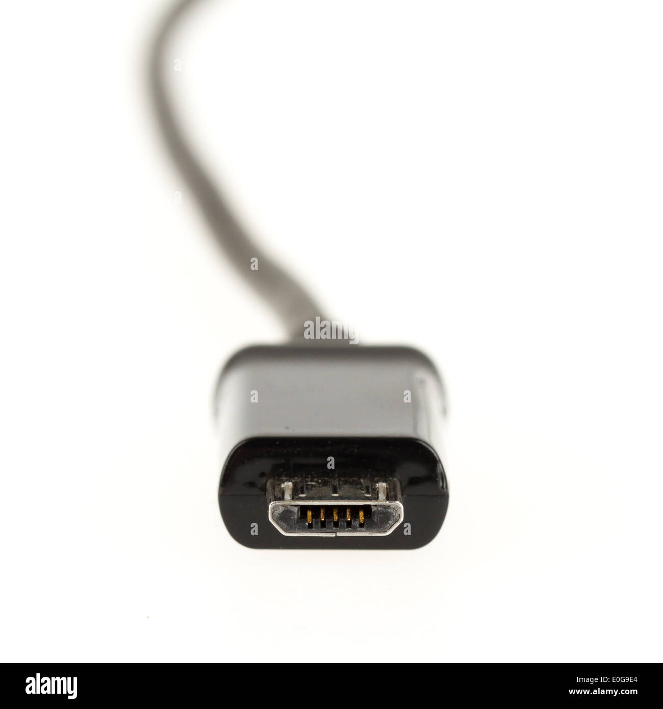 Mini USB cable isolated on a white background Stock Photo - Alamy