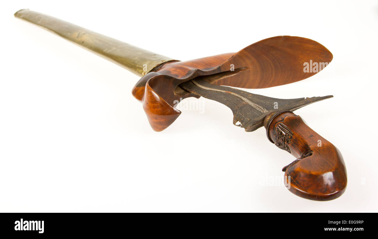 Antique typical Indonesian kris knife, isolated on white Stock Photo ...