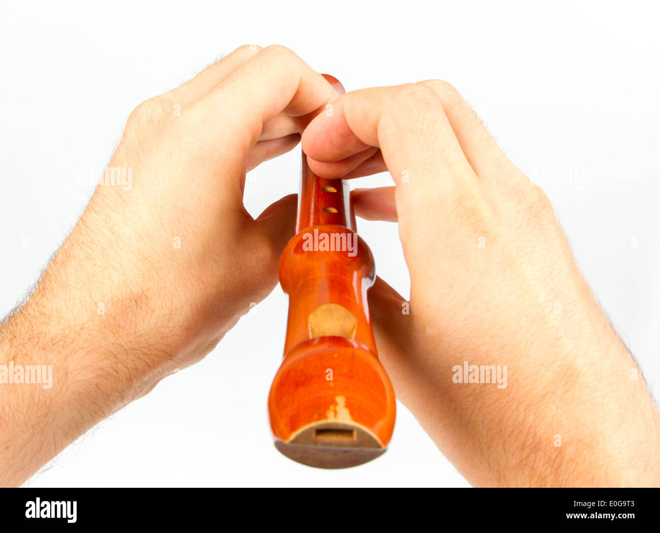 Wooden recorder (block flute) isolated on white background Stock Photo ...