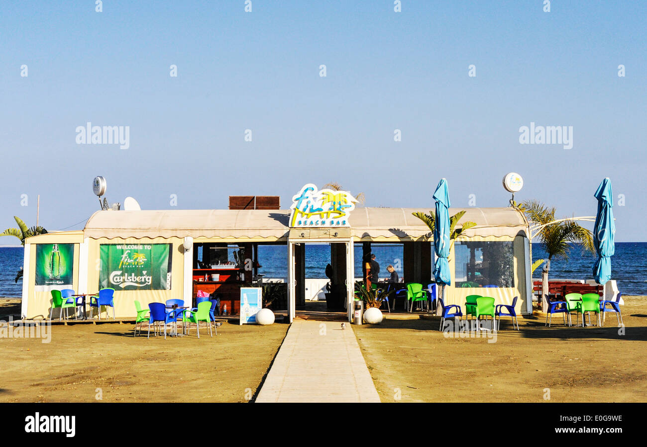 A beach bar at Larnaca, Cyprus Stock Photo - Alamy
