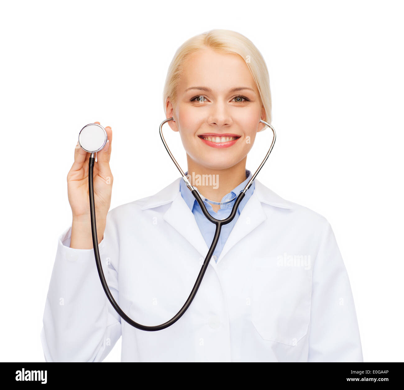 Female pretty doctor stethoscope listening hi-res stock photography and images - Alamy