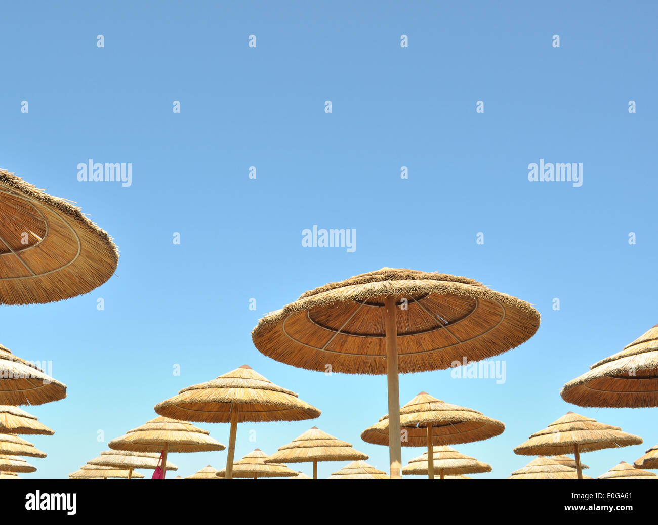 Bamboo beach parasols hi-res stock photography and images - Alamy