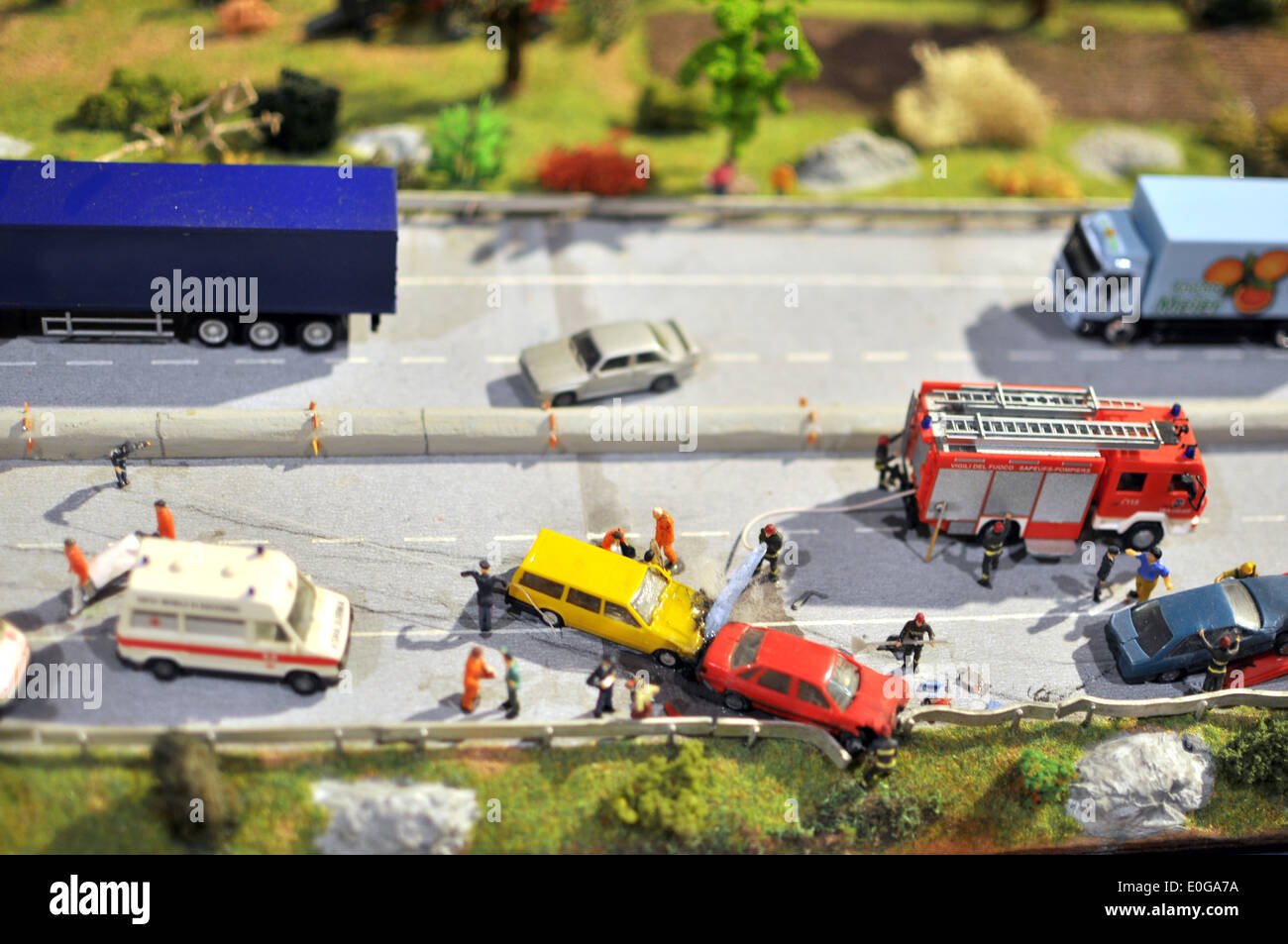 Car accident miniature model Stock Photo - Alamy
