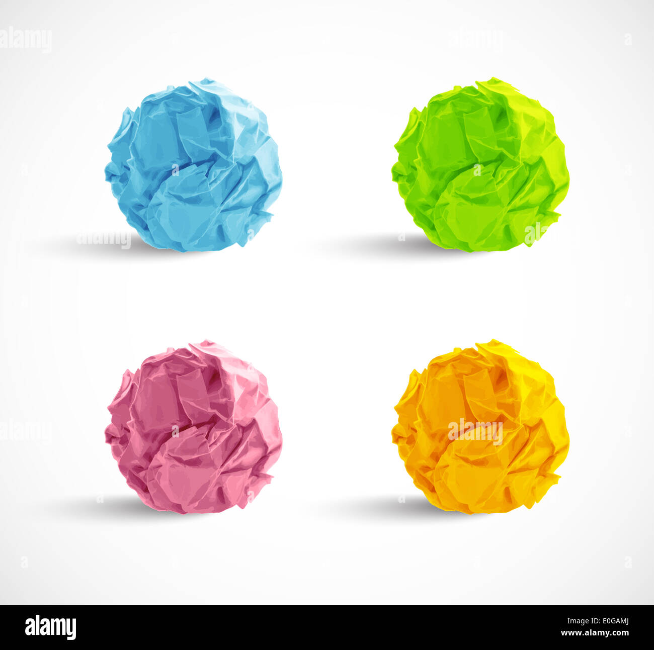 set of crumpled paper balls Stock Photo - Alamy