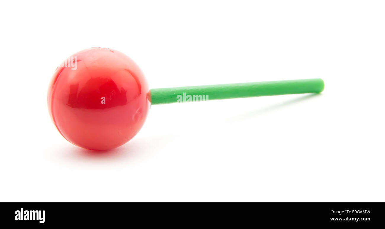 red lollipop isolated on white background Stock Photo - Alamy