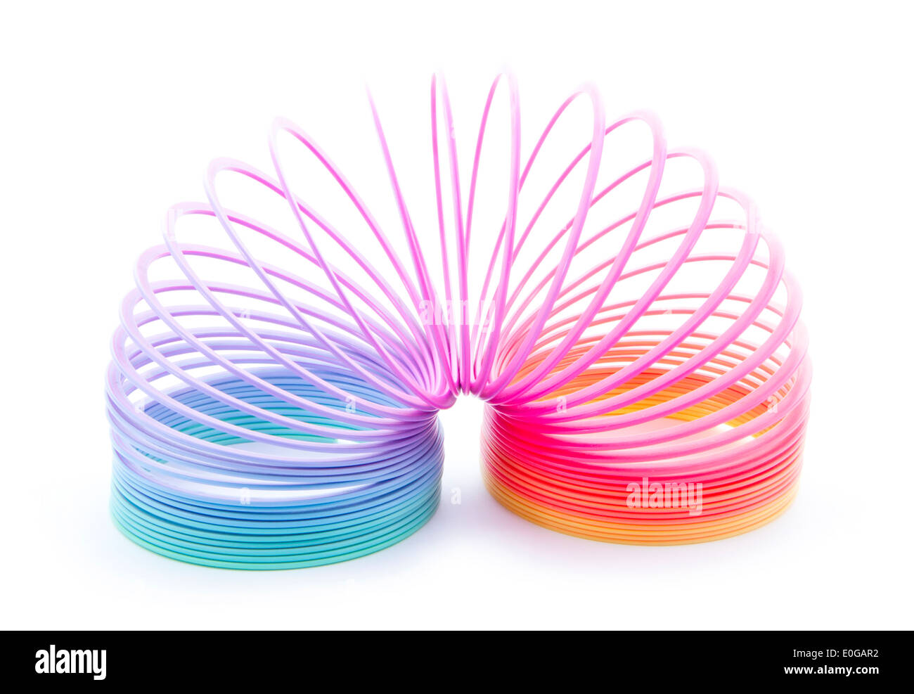rainbow spiral spring isolated on white background Stock Photo - Alamy