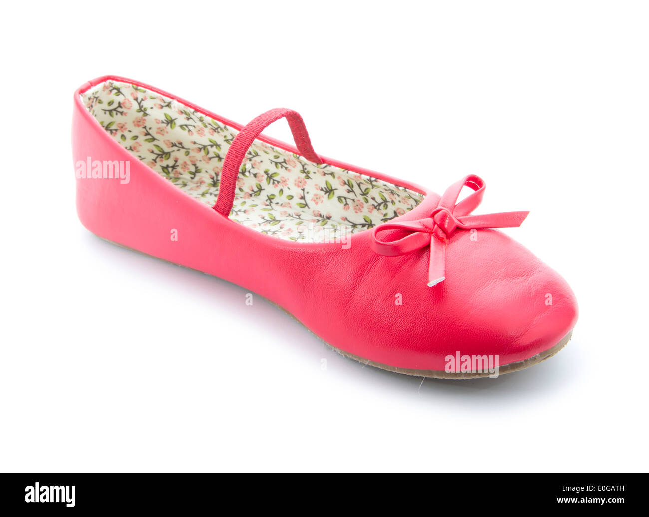 single red ballerina shoe isolated on white background Stock Photo - Alamy