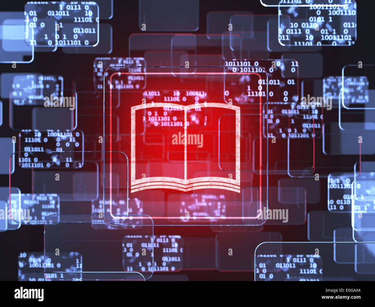 Future technology red touchscreen interface. Education concept Stock ...