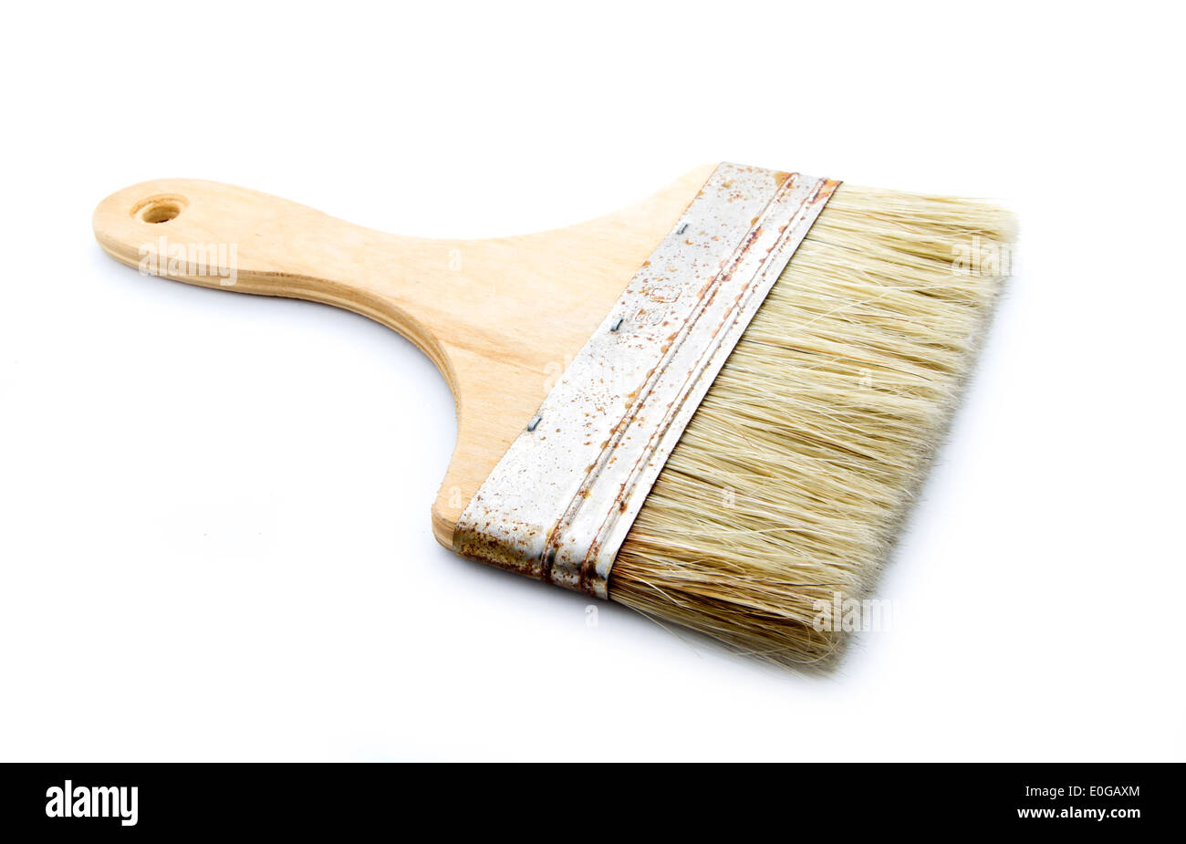 used old wide brush isolated on white background Stock Photo - Alamy