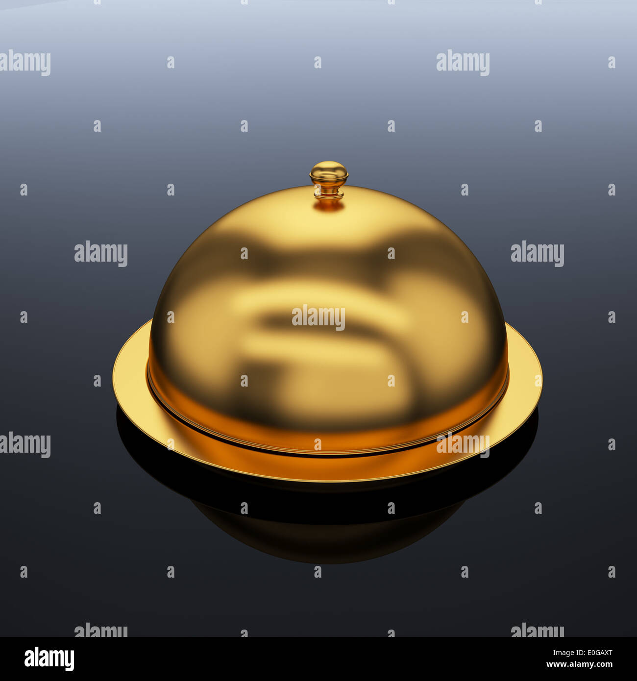 3d render of closed golden cloche, on grey background Stock Photo - Alamy
